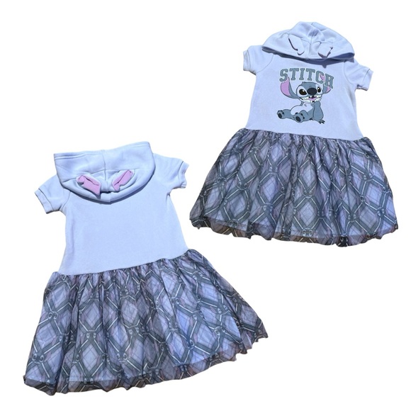 Disney | Dresses | Stitch Disney Hooded Dress With Tulle Skirt | Poshmark